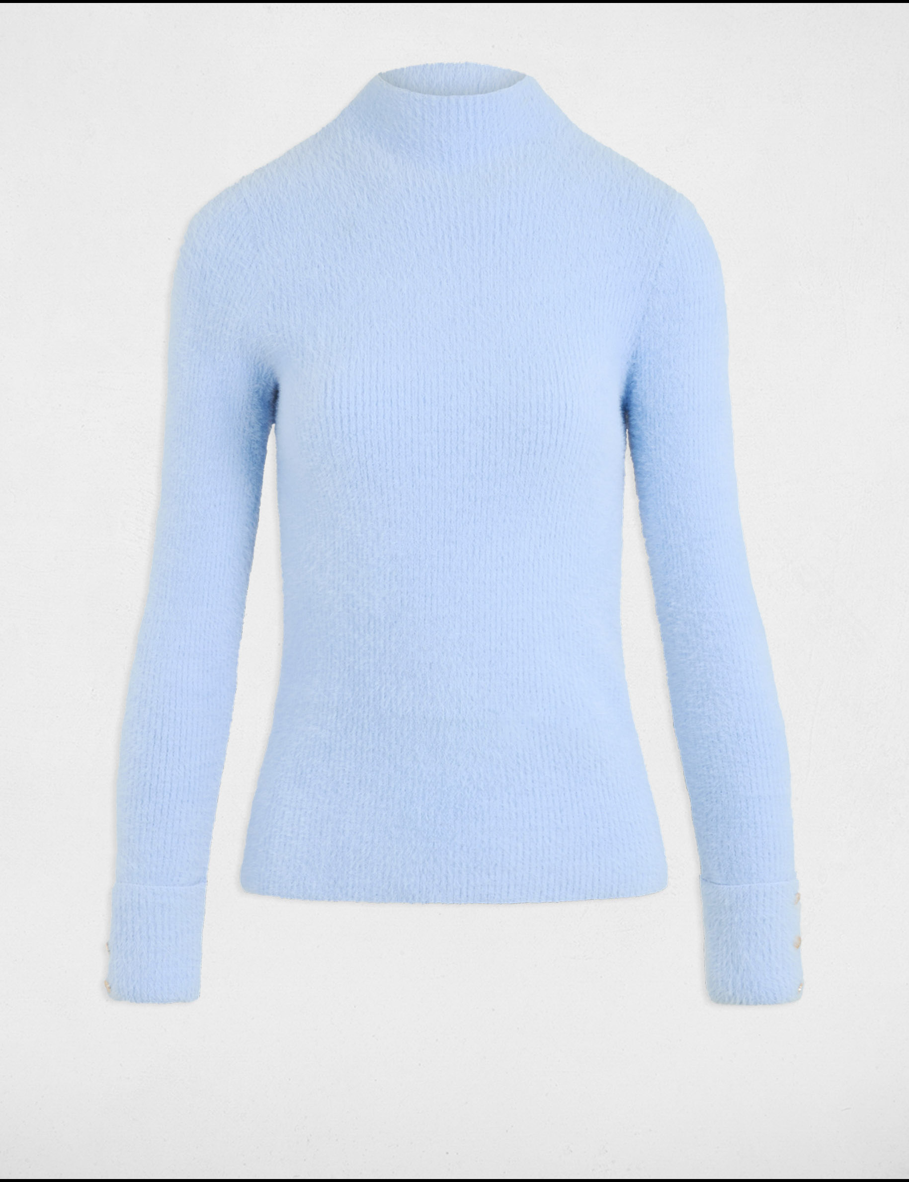 Jersey manga larga punto aterciopelado azul cielo mujer | Morgan